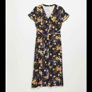 LOFT | Dresses | Loft Nwts Garden Ruffle Button Midi Dress | Poshmark